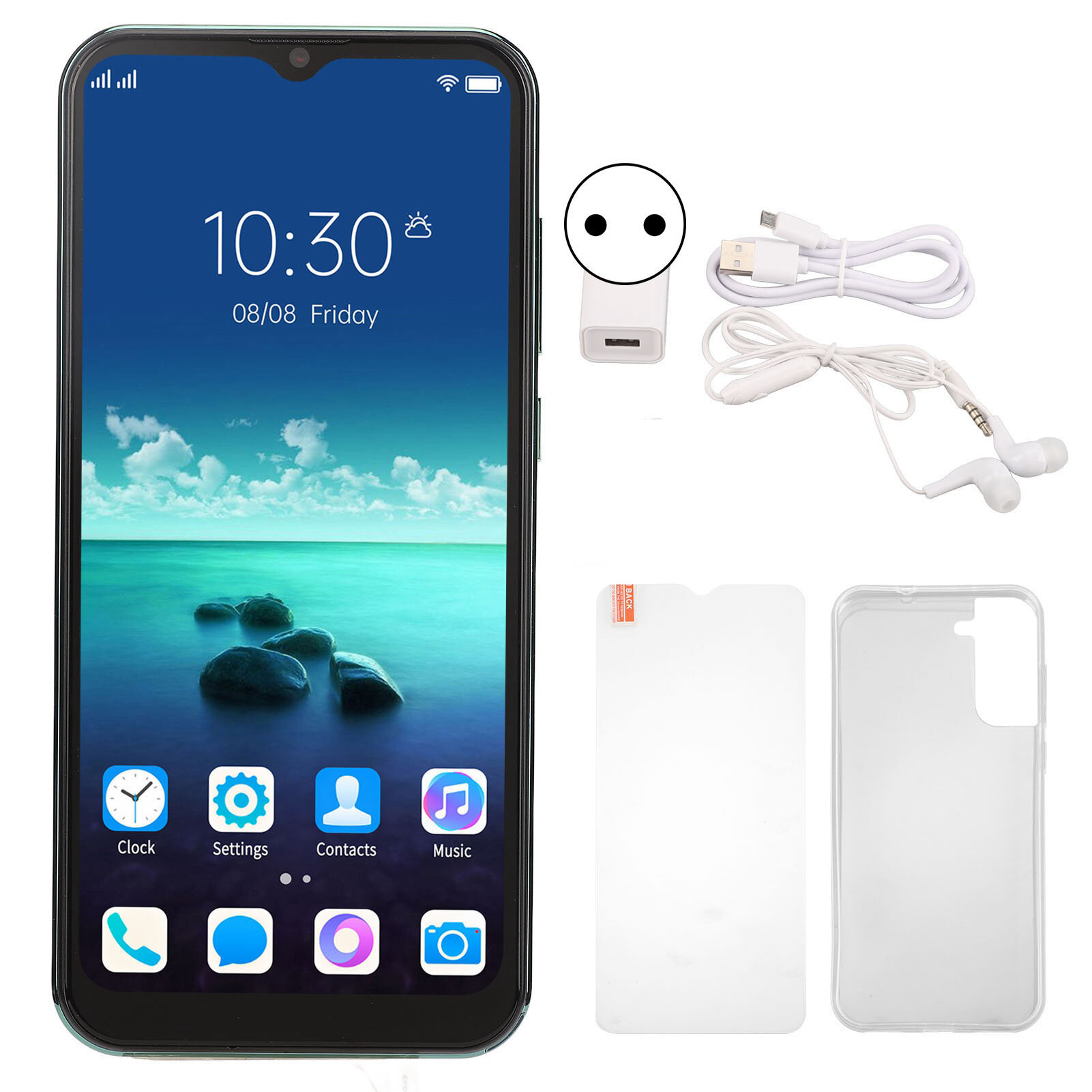 Разблокированный смартфон: 6,53дюймовый HDэкран, 12нм процессор, Face ID, 4 ГБ ОЗУ, 64 ГБ ПЗУ, 4000