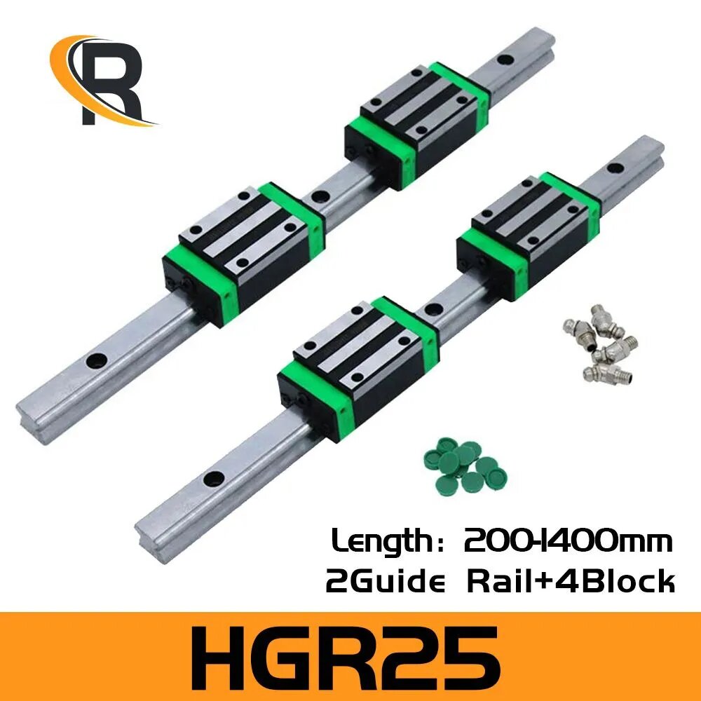 Квадратная линейная направляющая,2шт HGR25/HGR30 300-1400 мм + 4шт HGH25CA/HGH30CA