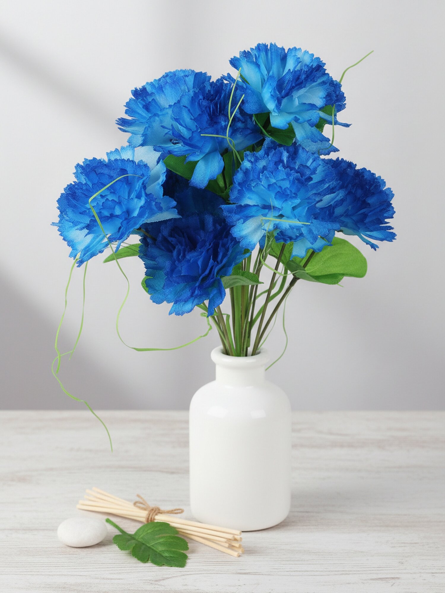 Искусственный букет гвоздики FE088 для декора, 12 головок, 40 см, пасхальные цветы в ассортименте