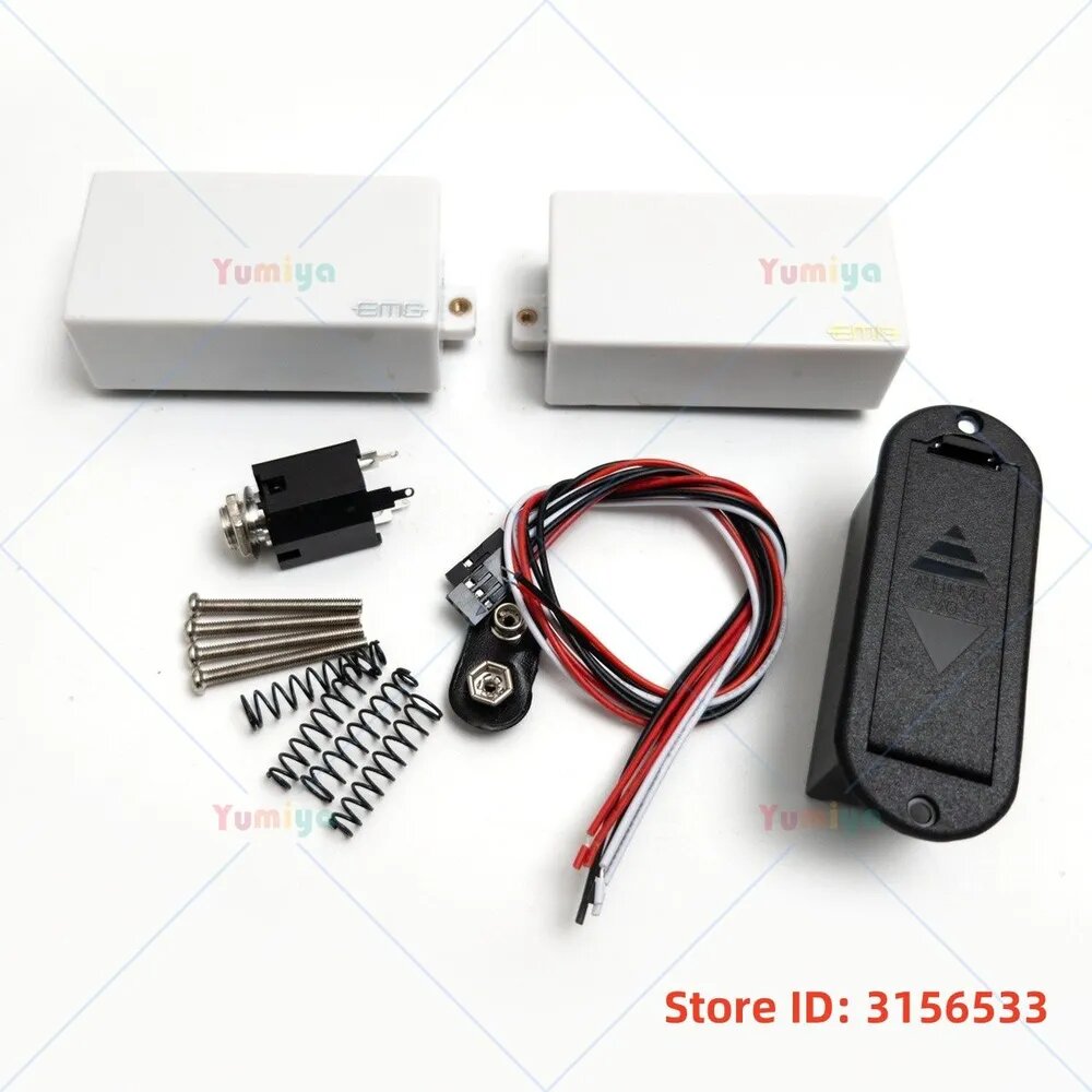 Активный звукосниматель EMG Звукосниматели для электрогитары Humbucker 9V Аккумуляторный источник питания Белые аксессуары для гитары