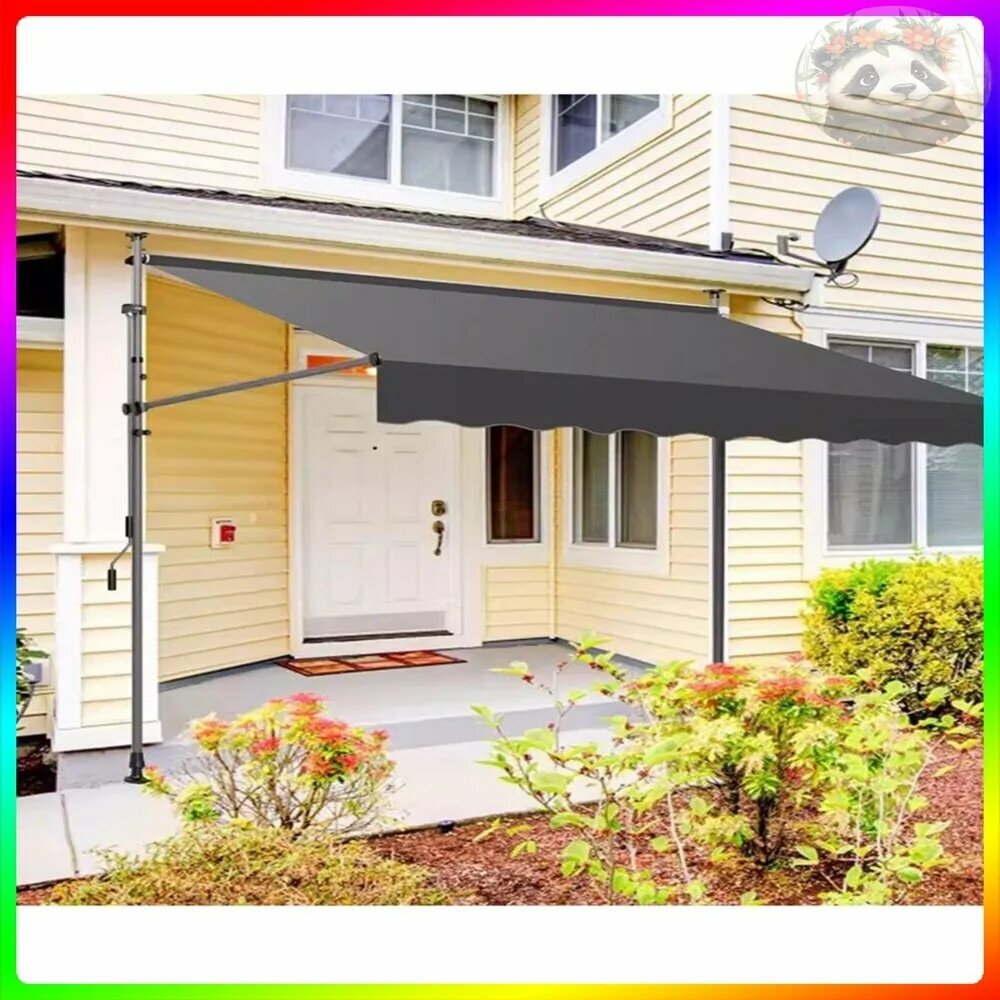 Маркиза навес выдвижная, Тент садовый, Пробивка не требуется, Применимые сценарии: терраса, двор, кафе