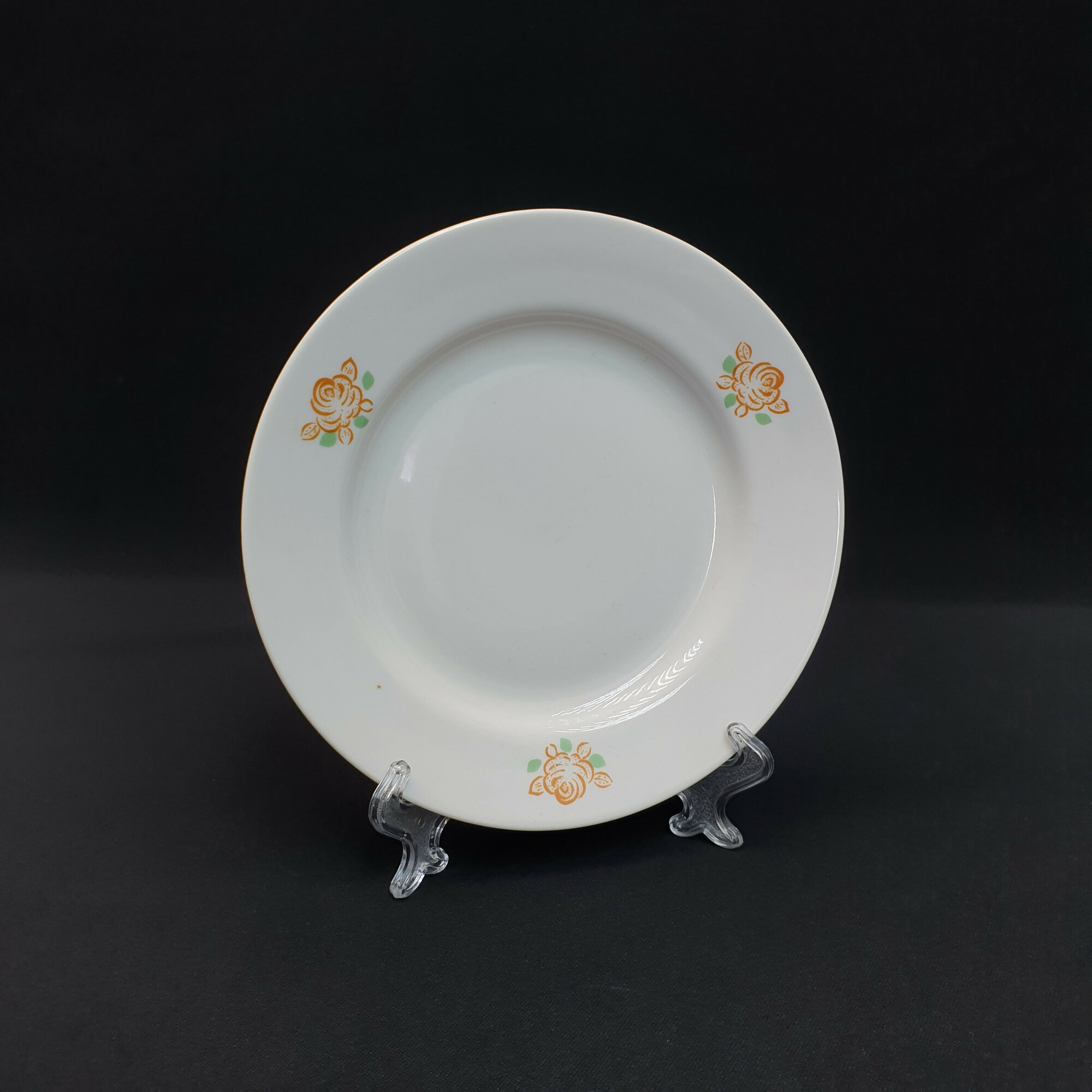 Винтажная десертная тарелка Вербилки, фарфор деколь 17 см, СССР