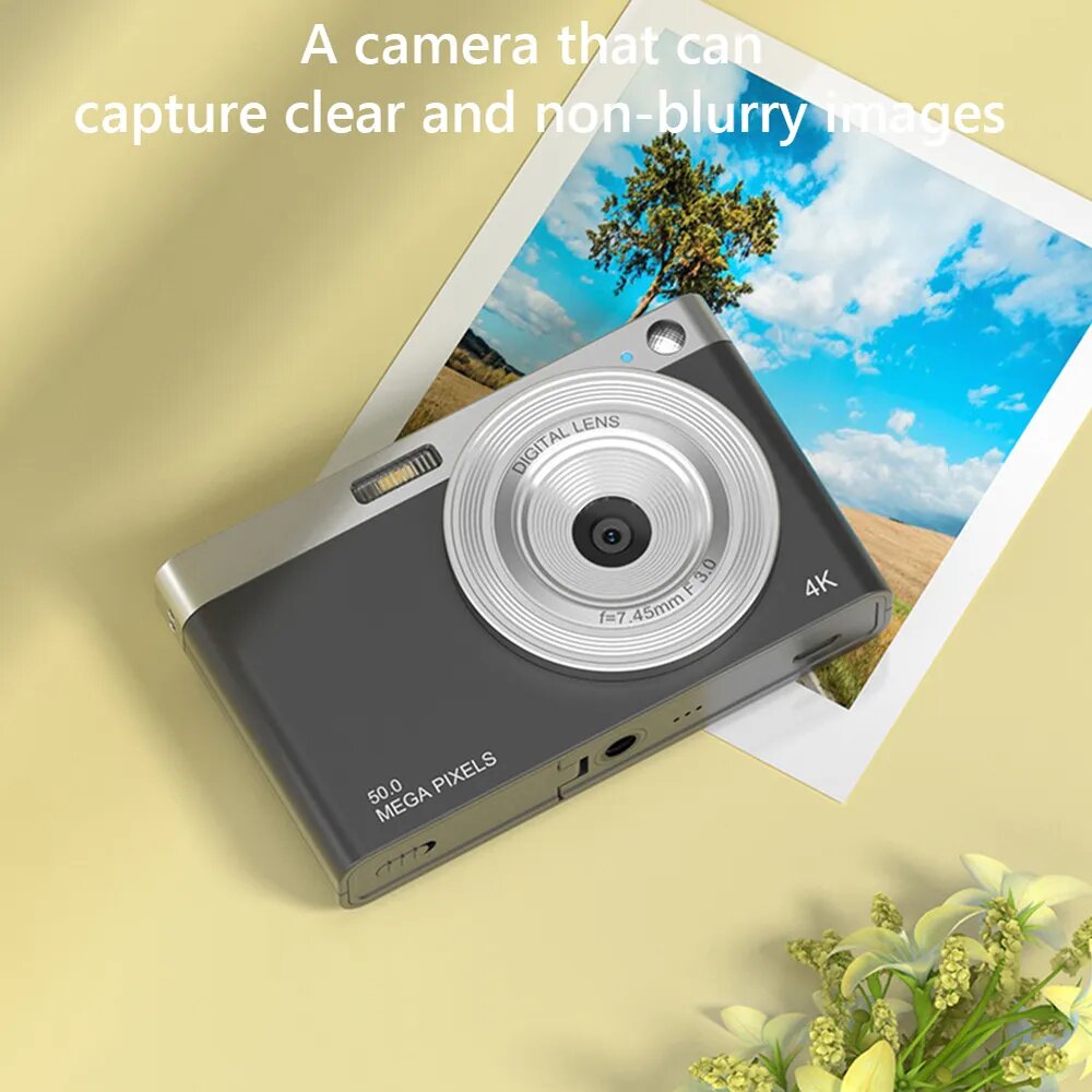 Цифровая камера 4K, 50-мегапиксельная видеокамера для путешествий с автофокусировкой, для детей и подростков