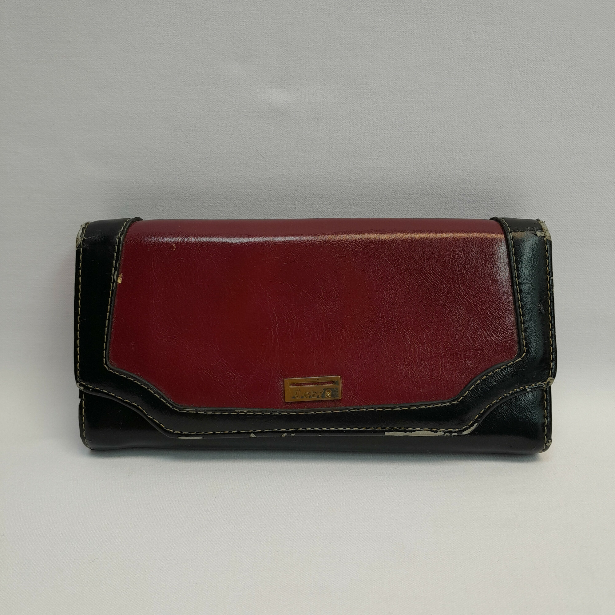 Винтажный кошелек 18х8 см, кожзам, дефекты.