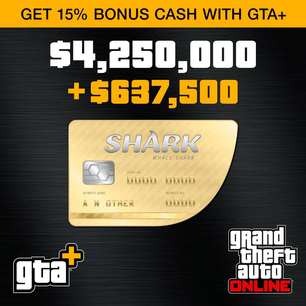 Дополнение GTA+: Whale Shark Cash Card (PS5), цифровое издание PlayStation 4 и PlayStation 5, регион Турция / код пополнения баланса