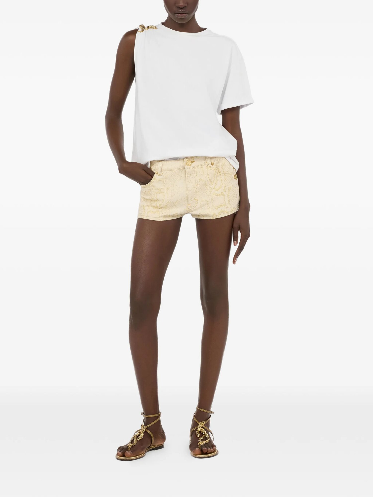 Шорты Roberto Cavalli Animal-pattern shorts, размер 42, разноцветный — фото 1