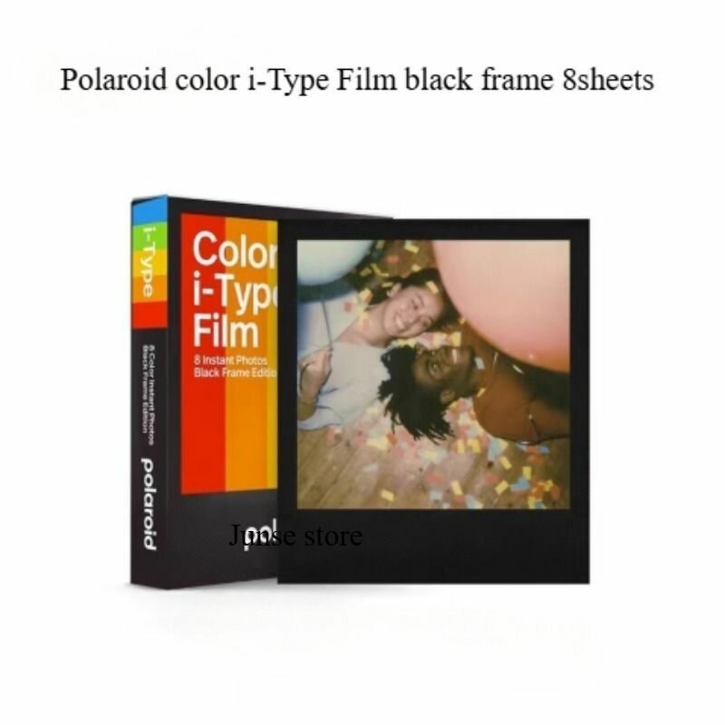 Цветная фотобумага с чёрной рамкой - 10 листов, свежая дата, Polaroid i-Type color Film black frame 8sheets Винтажная пленка