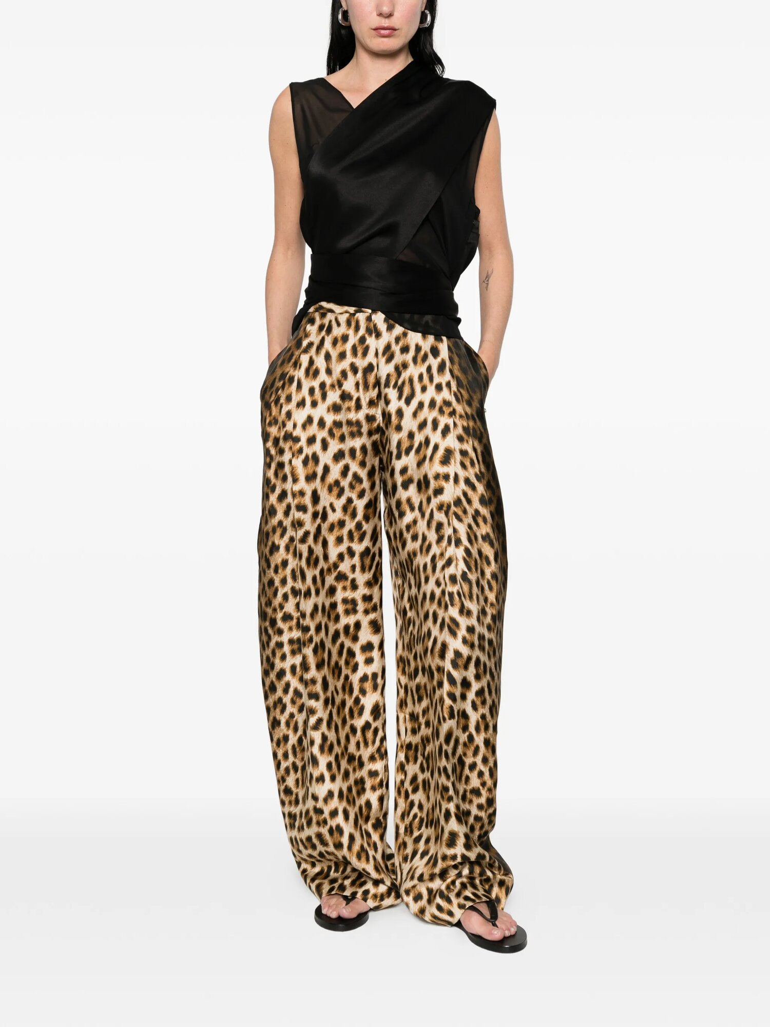 Брюки SPORTMAX Leopard trousers, размер 42 — фото 1