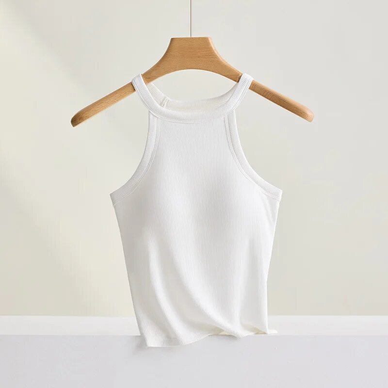 Белый топ UBOWEN S, вискоза/spandex