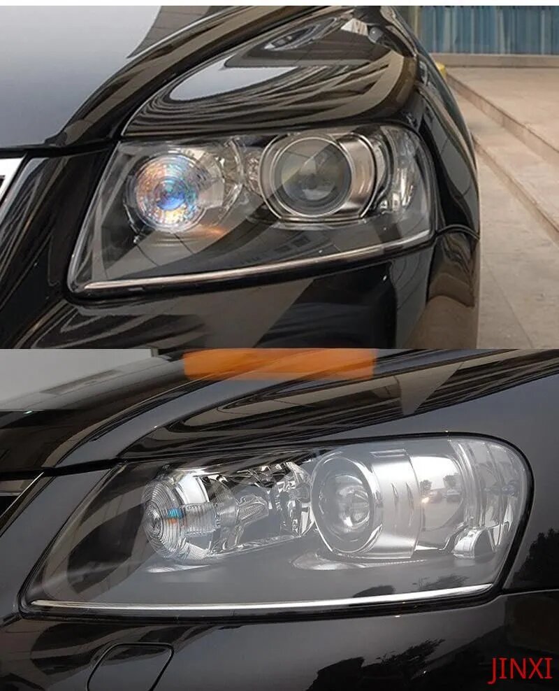 Стекло фары JINXI для Volkswagen Touareg 1 дорестайлинг (2002-2006) комплект 2 шт. прозрачные