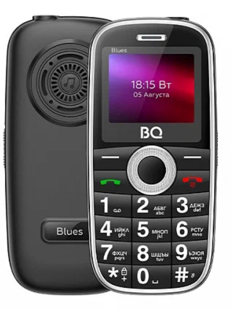 Мобильный телефон BQ 1867 Blues Black (черный), без камеры, фонарик