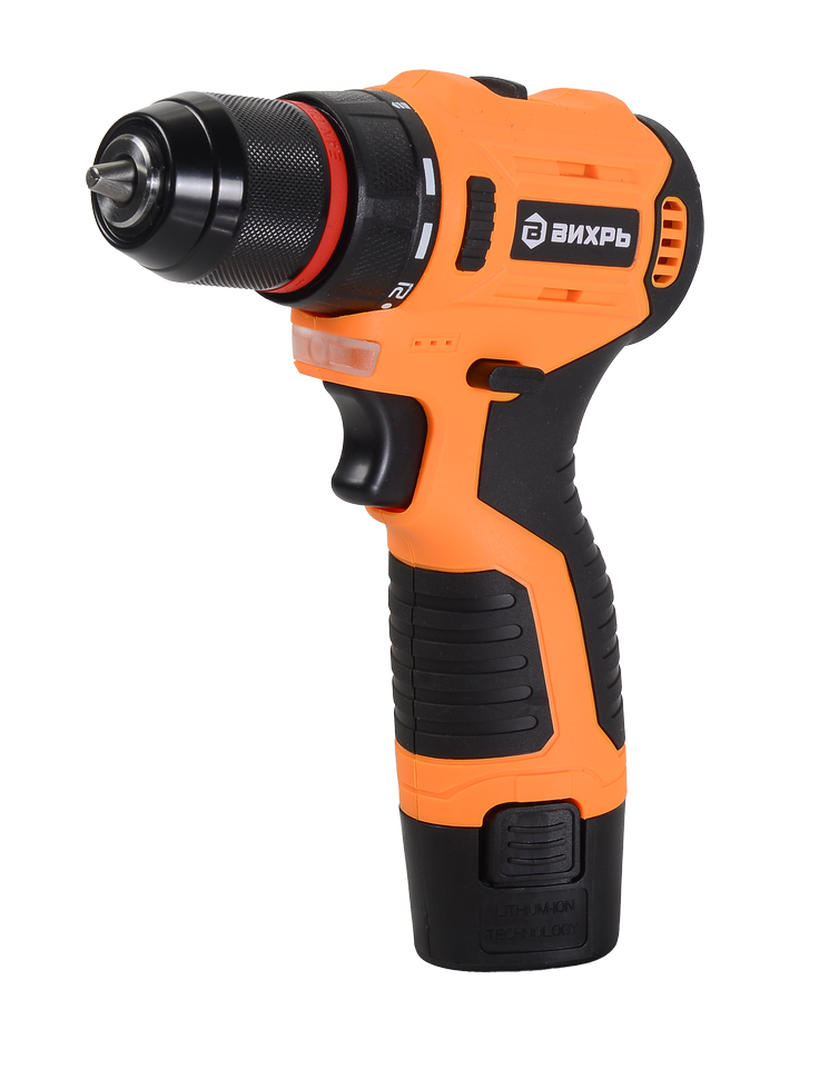 Дрель-шуруповерт аккумуляторная ДА-12Л-2К/Б (бесщеточный двигатель) Вихрь