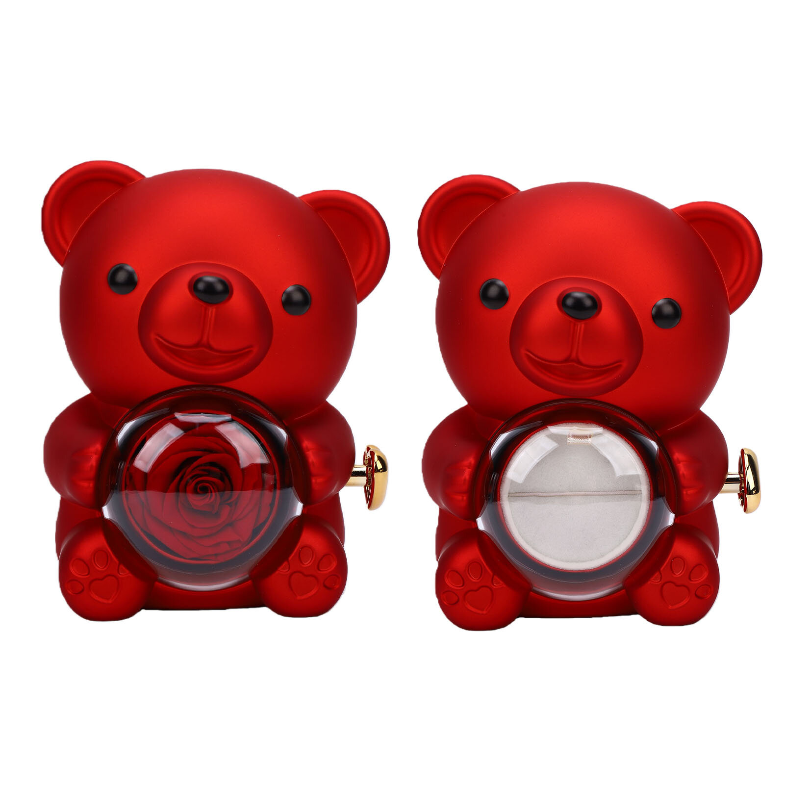 Плюшевый медведь с сохраненной розой, Jewelry Box с вращающейся крышкой, для подарков на свадьбу