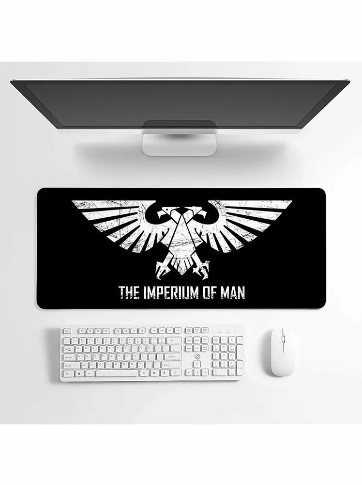 Warhammer 40K Коврик для мыши, XXL, черный матовый, белый 900*400*3mm