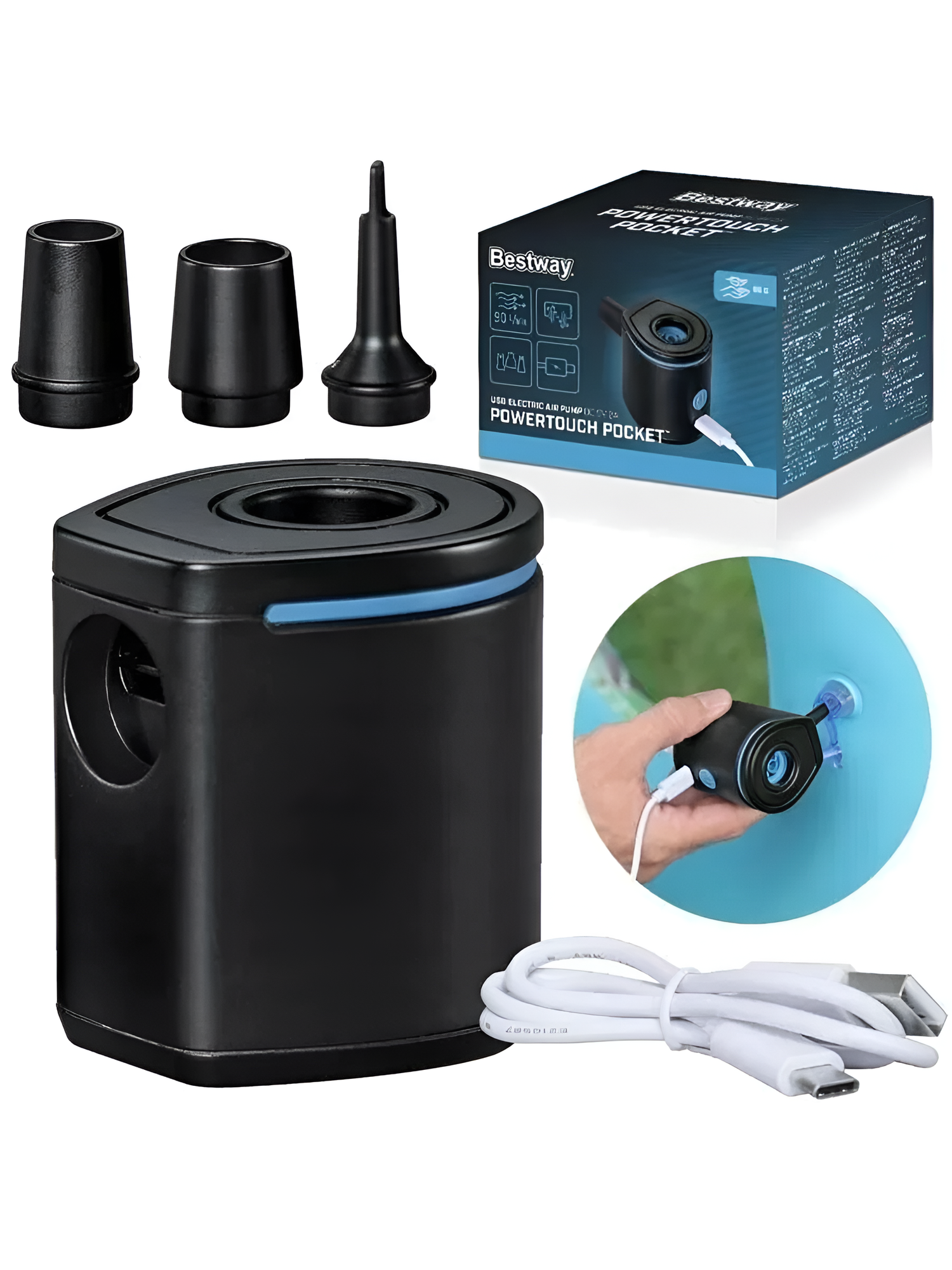 Насос электрический Powertouch Pocket Usb Electric Air Pump, Bestway (62289)