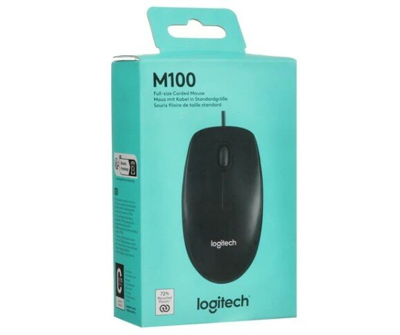 Мышь Logitech M100 dark optical USB (910-006652)