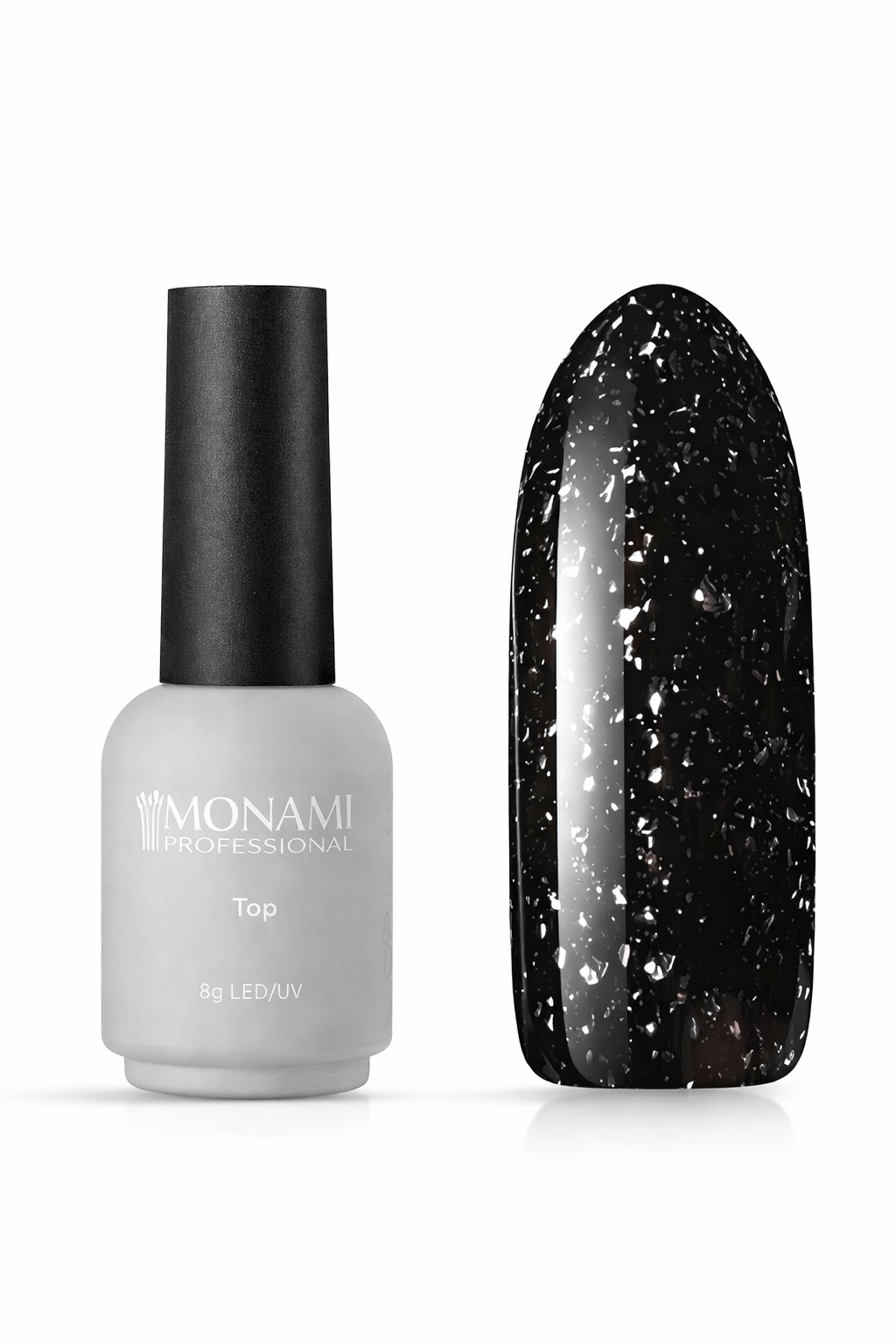 Top Super Shine от Monami Professional - прозрачное верхнее покрытие с эффектом блеска, 8 г.
