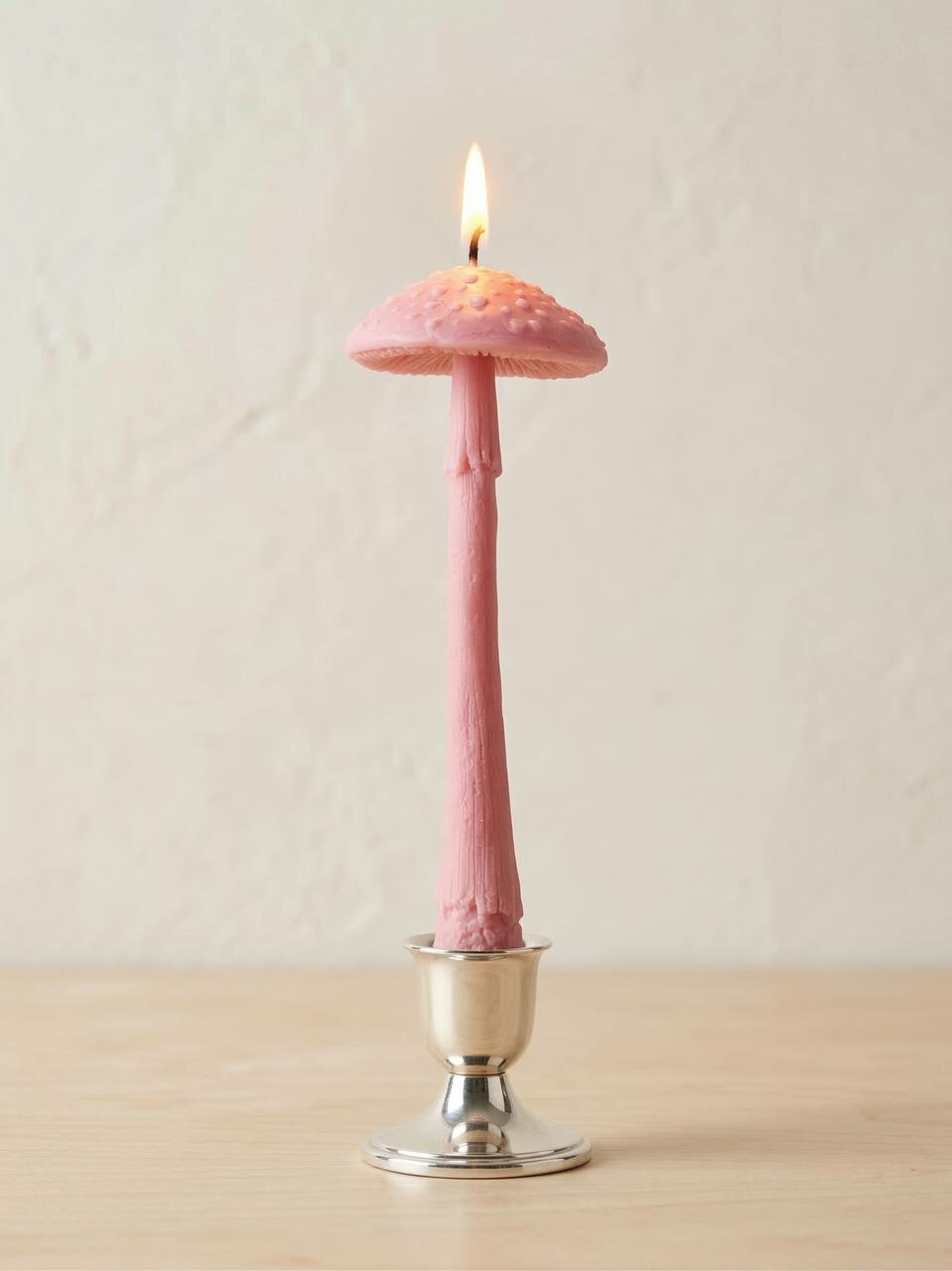 Свеча ароматическая Unification love "Гриб мухомор, нежно-розовый цвет", фигурная, 15 см, 1,5 часа горения