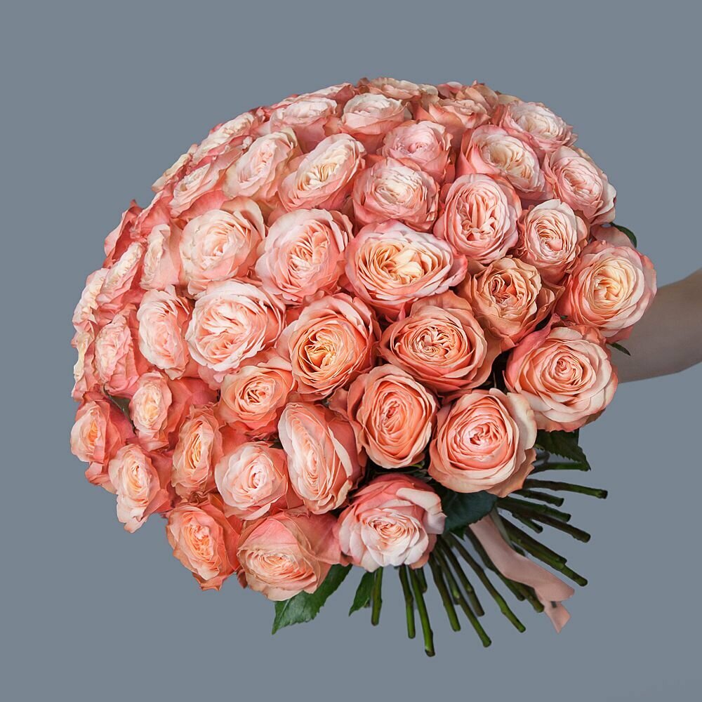 Монобукет "Премиум", розы "Kahala", Эквадор, большой букет 45 шт. , под ленту