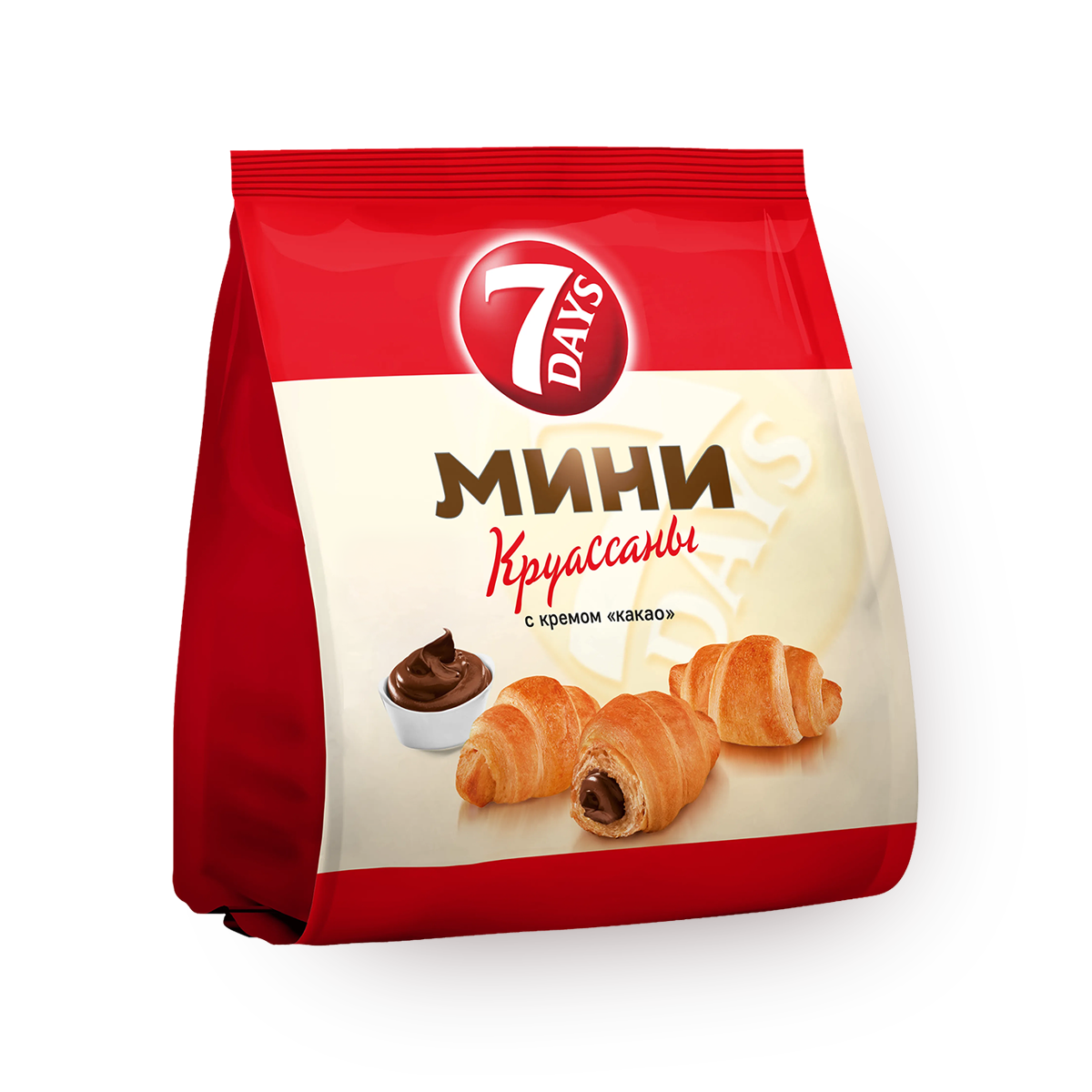 Мини круассаны 7DAYS, с нежным кремом "какао", 1 упаковка, 451 ккал/100 гр