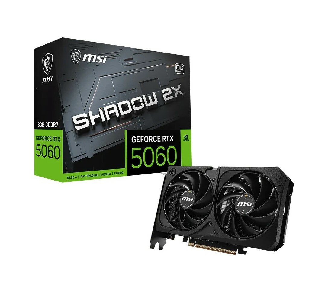 Видеокарта MSI GeForce RTX 5060 SHADOW 2X OC MAX 8G