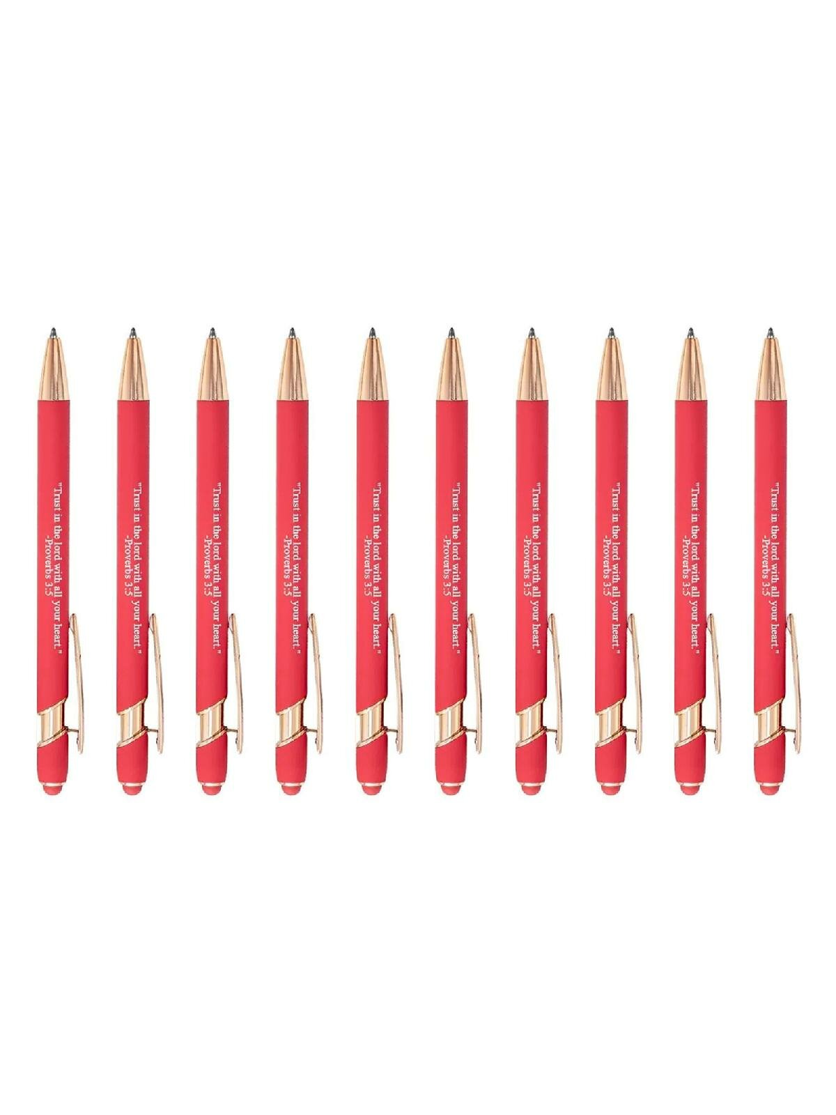 Шариковые ручки со стихами из Библии 10шт Выдвижная шариковая ручка для ежедневных заметок