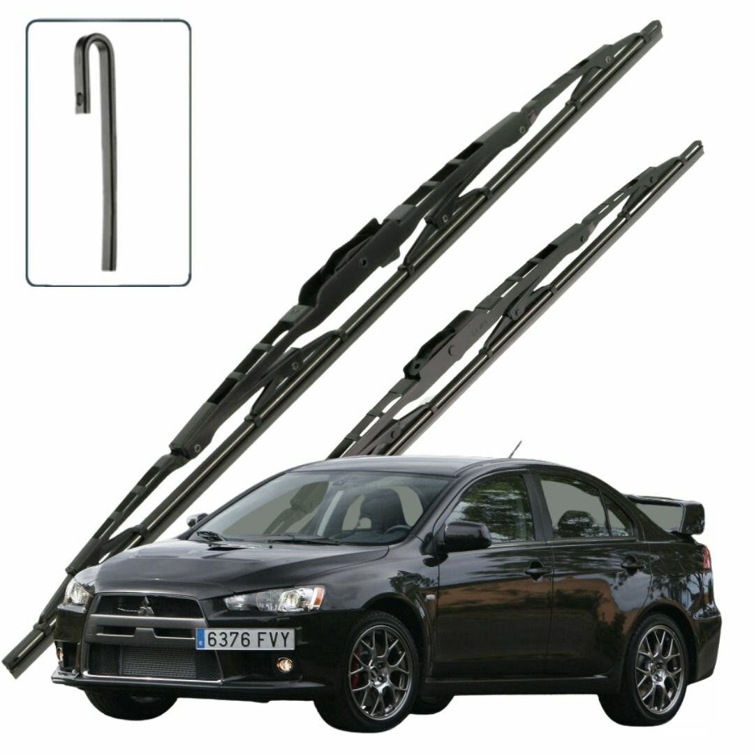 Дворники Mitsubishi Lancer Evolution (10) CZ4A / Митсубиси Лансер Эволюшн седан 2008 - 2017 Щетки стеклоочистителя каркасные для автомобиля 600мм-400мм к-т 2шт.
