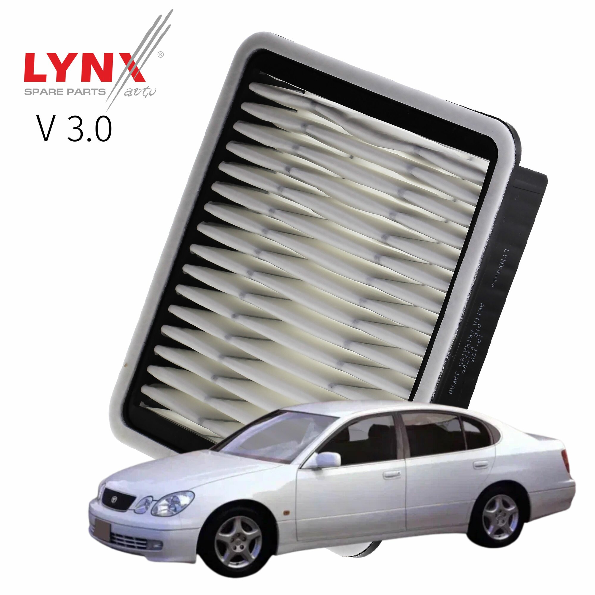 Фильтр воздушный Toyota Aristo (2) / Тойота Аристо 1997 1998 1999 2000 2001 2002 2003 2004 V3.0 2JZ-GTE / 1шт LYNXauto