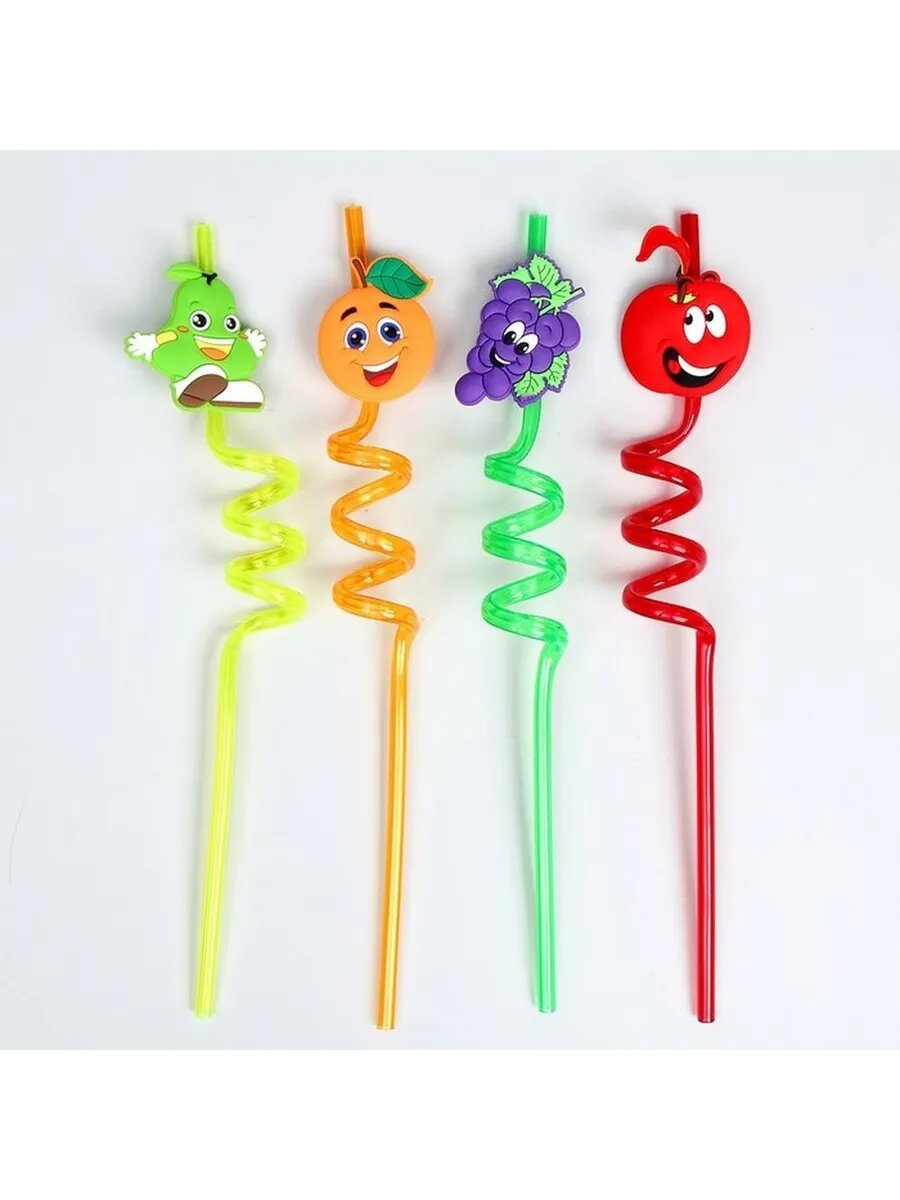 Яркие фруктовые трубочки для напитков