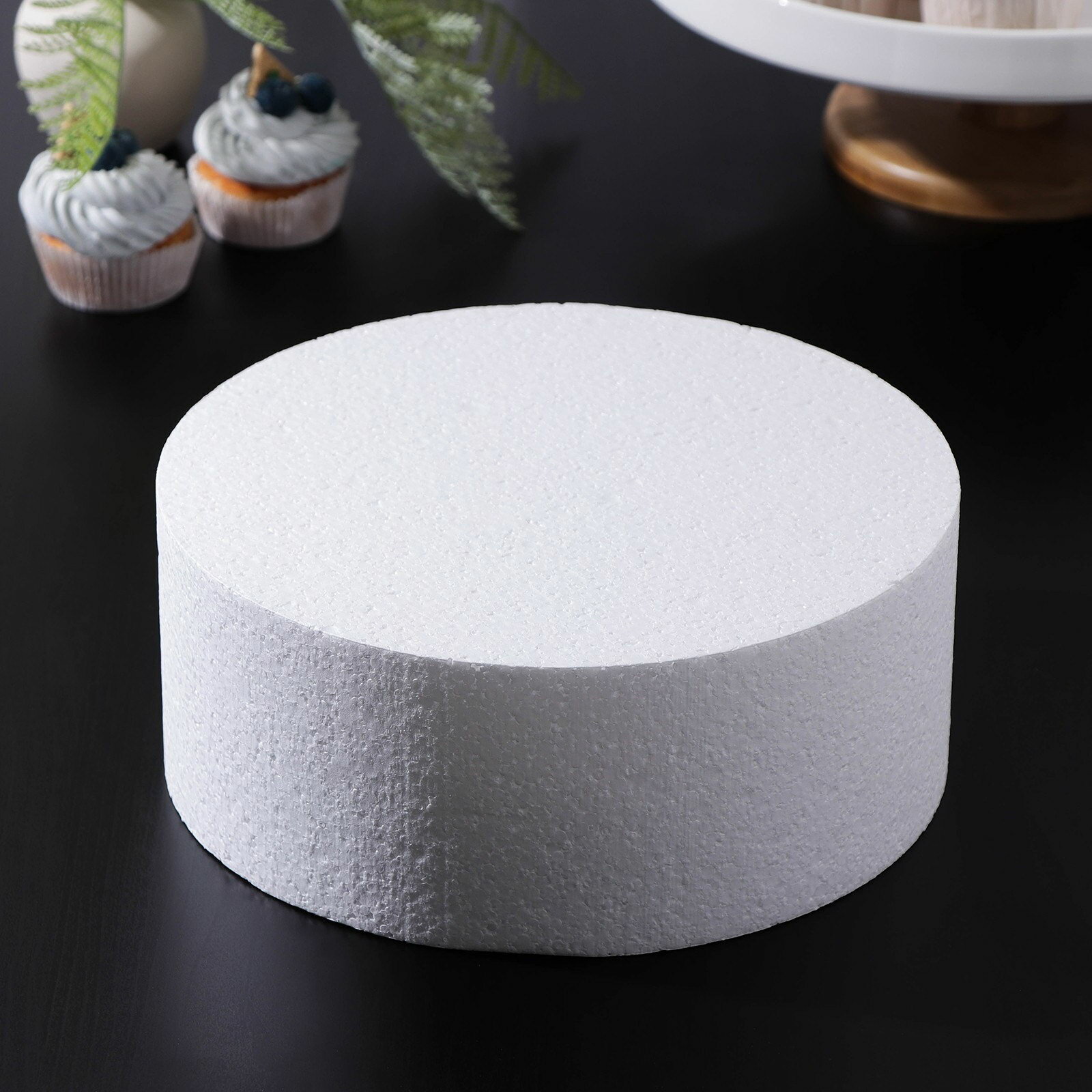 Фальш ярус для торта круглый, d=25 см, h=10 см, пенопласт, белый