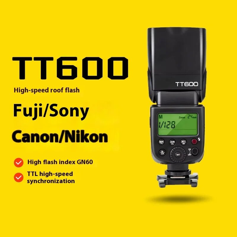 Вспышка Godox TT600 TT600-S 2.4G Wireless GN60 Master/Slave для камер Canon, Nikon, Sony, for Canon