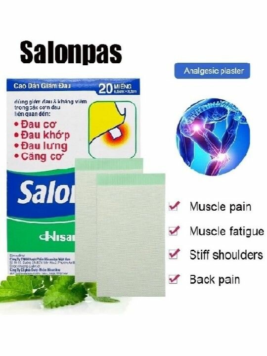Пластырь Salonpas обезболивающий, противовоспалительный ( Салонпас) 2/10, 20шт.