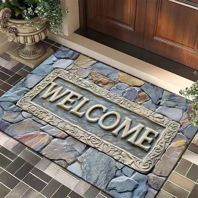 Двусторонний диатомитовый коврик для входа "Welcome", 50х80 см