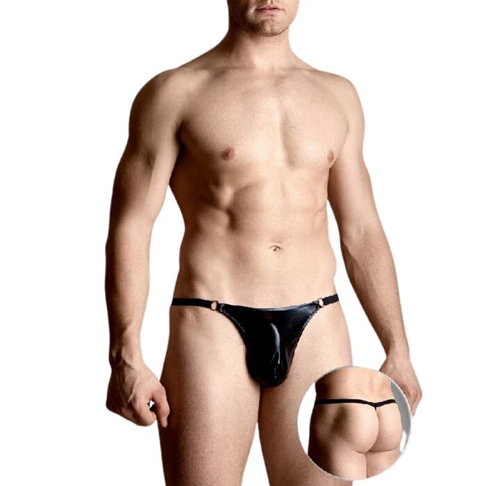 Стринги SoftLine, с декоративными элементами, черные, размер 44-50