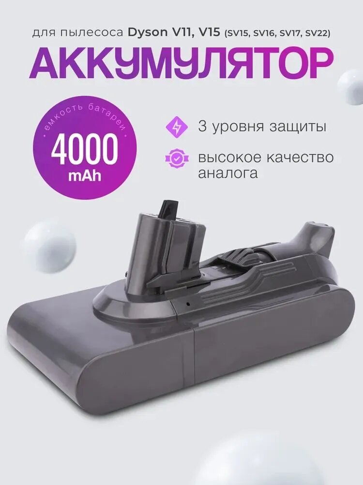 Аккумулятор для пылесоса Dyson V15 V11 SV22 Outsize SV17 , V15 Detect Absolute / Extra . V11 Absolute Extra / Pro, 971447-05, батарея 4000mAh (Аналог)