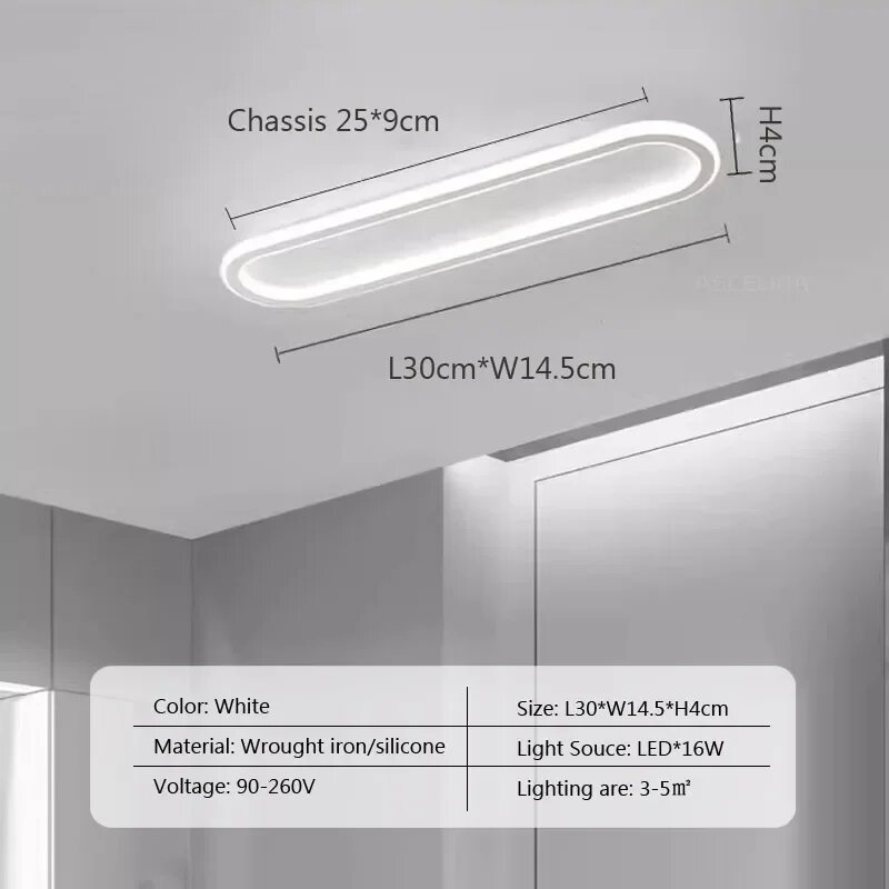 Светодиодный потолочный светильник White L30cm, Warm white(no RC)
