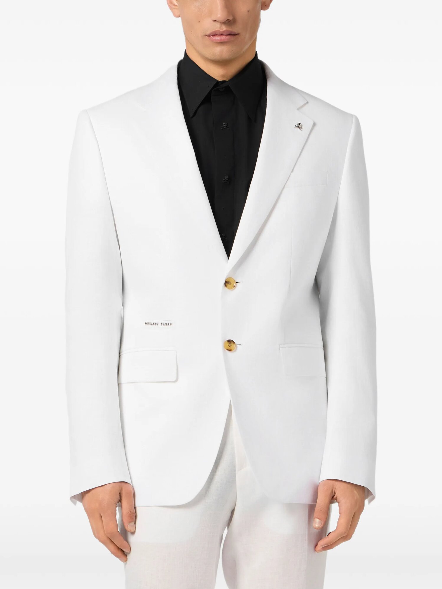 Пиджак PHILIPP PLEIN Miami Vice, размер 60, бежевый/белый — фото 1