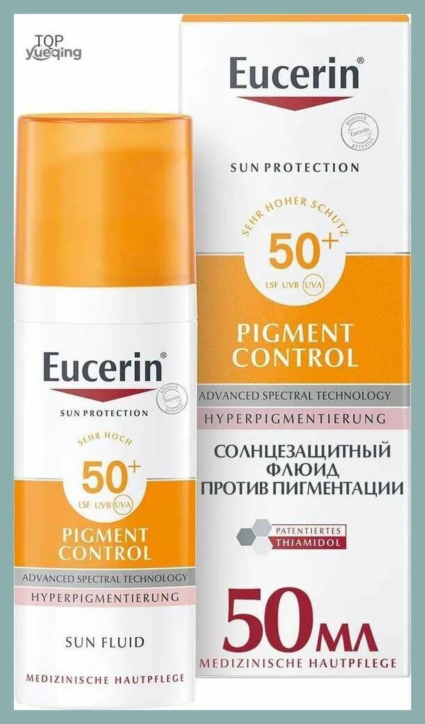 Солнцезащитный флюид Eucerin, против пигментации SPF 50 , 50 мл