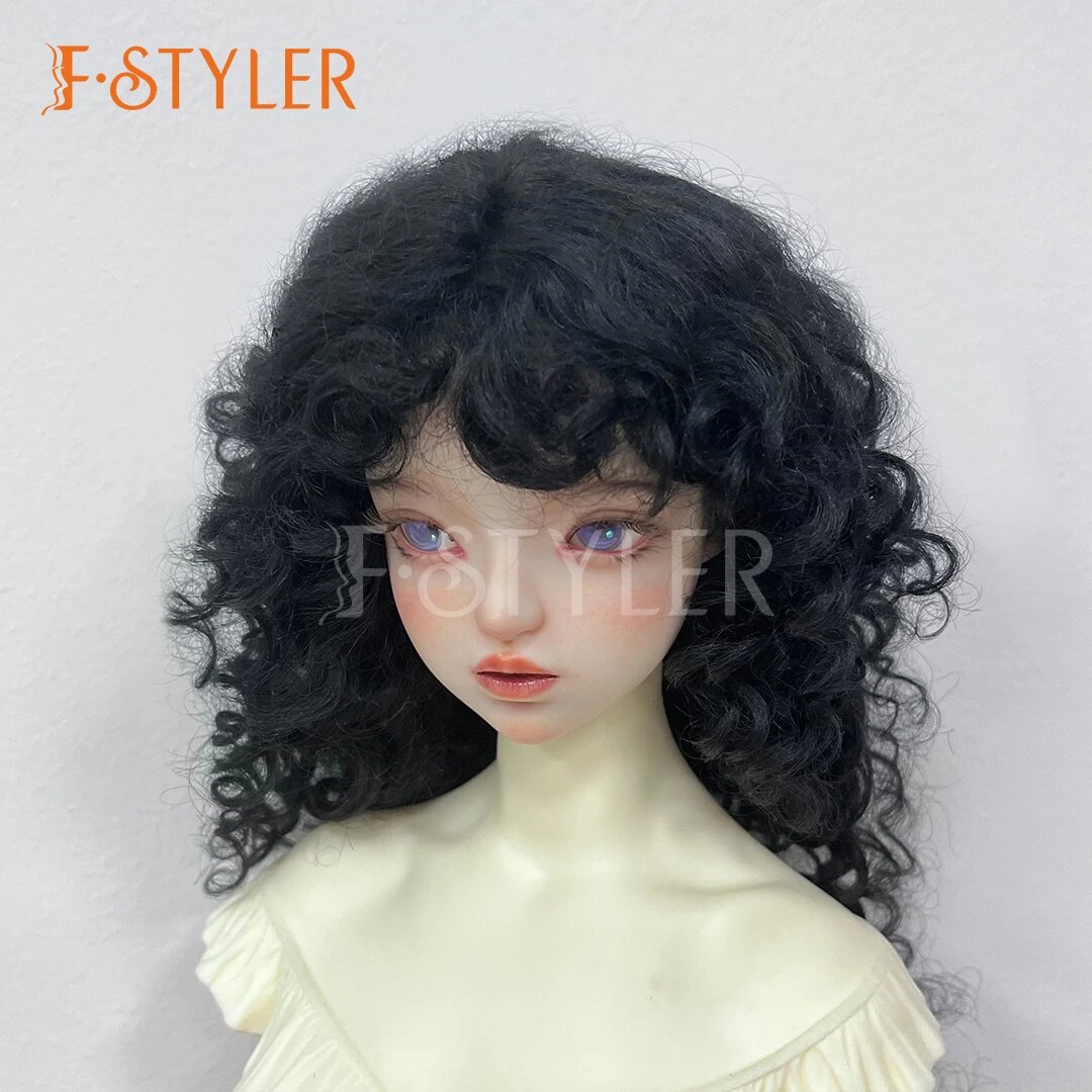 Черный мохеровый парик FStyler 7-8 дюймов