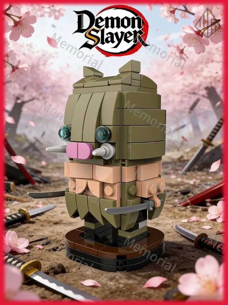 Фигурка конструктор Demon Slayer (Клинок рассекающий демонов) Иноске Хашибира, из пластика