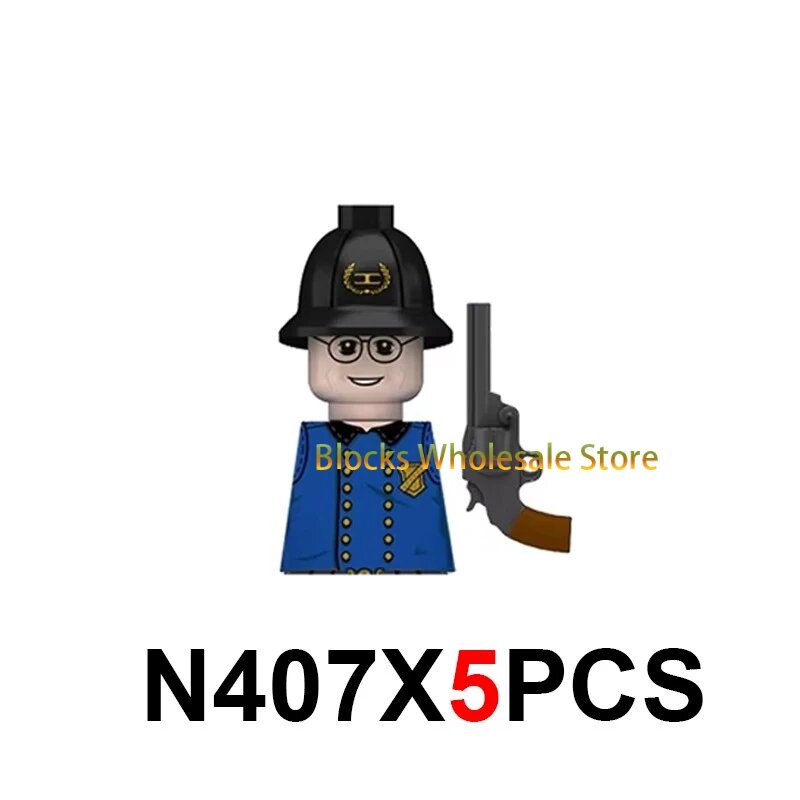 MOC Милитари Фигурка в темно-синем костюме, N407, 5 шт.