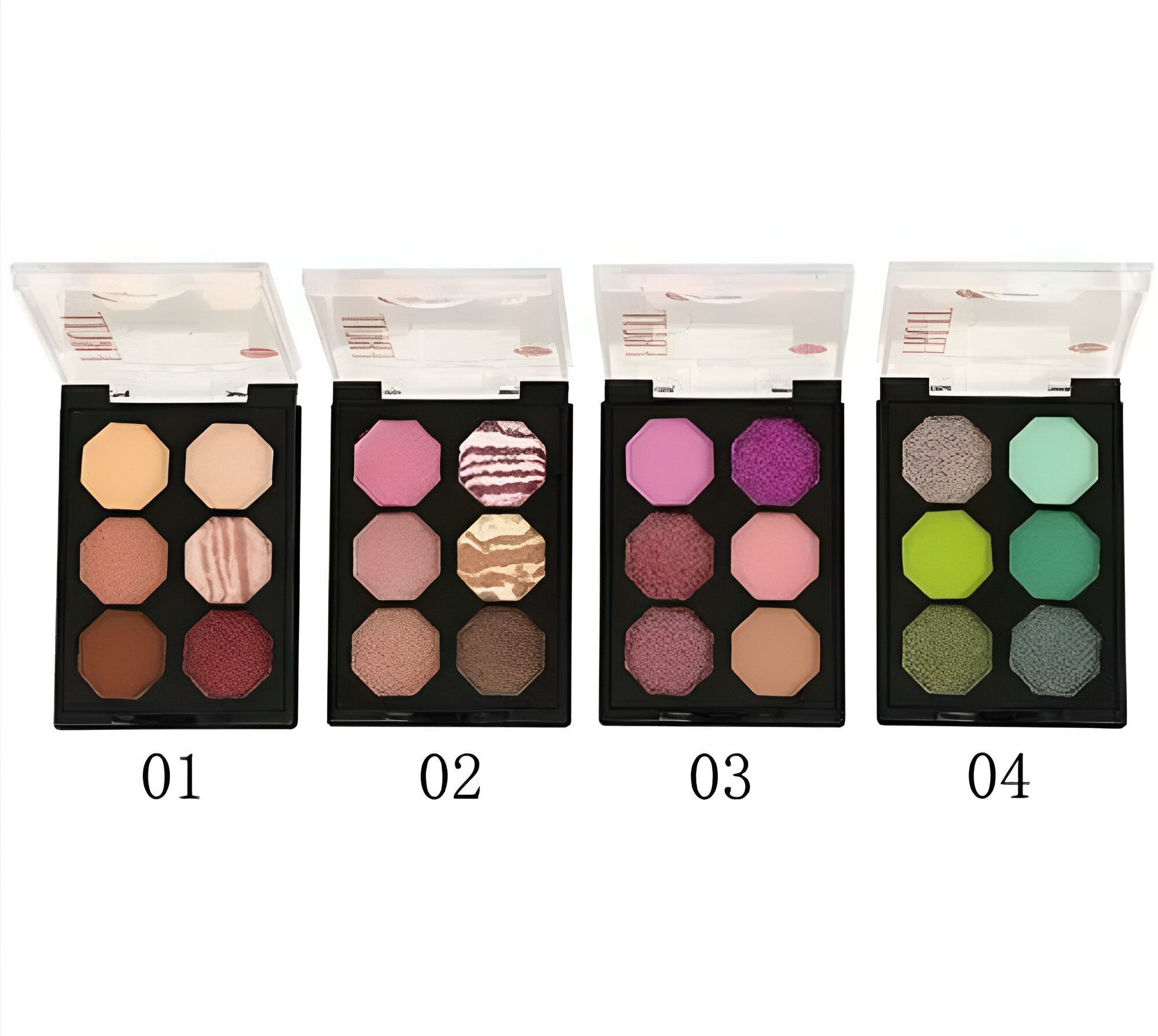 Тени для век Farres "Fruit Peach", глиттер, палетка, 6 цветов, палетка 03