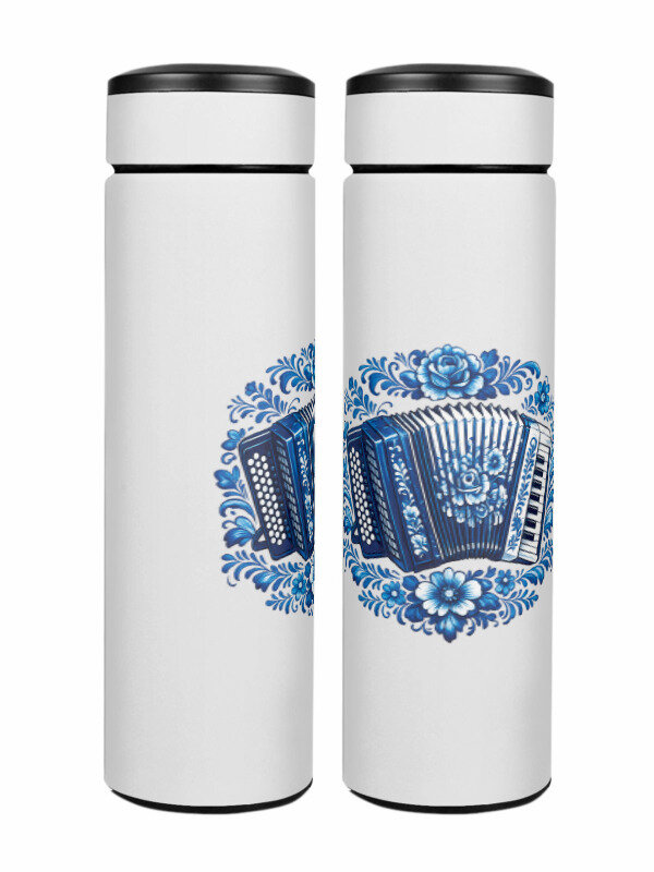 Термос «Народная музыка» (белый)