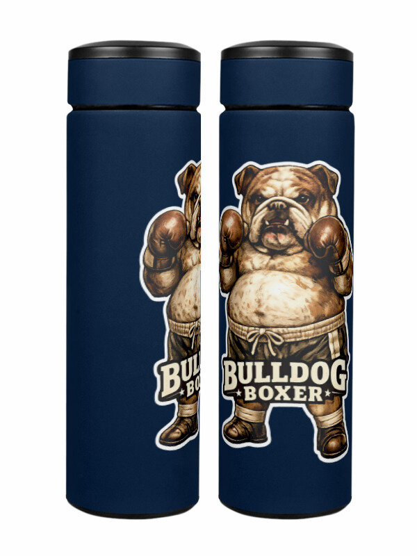 Термос «Bulldog Boxer боксера в перчатках» (темно-синий)