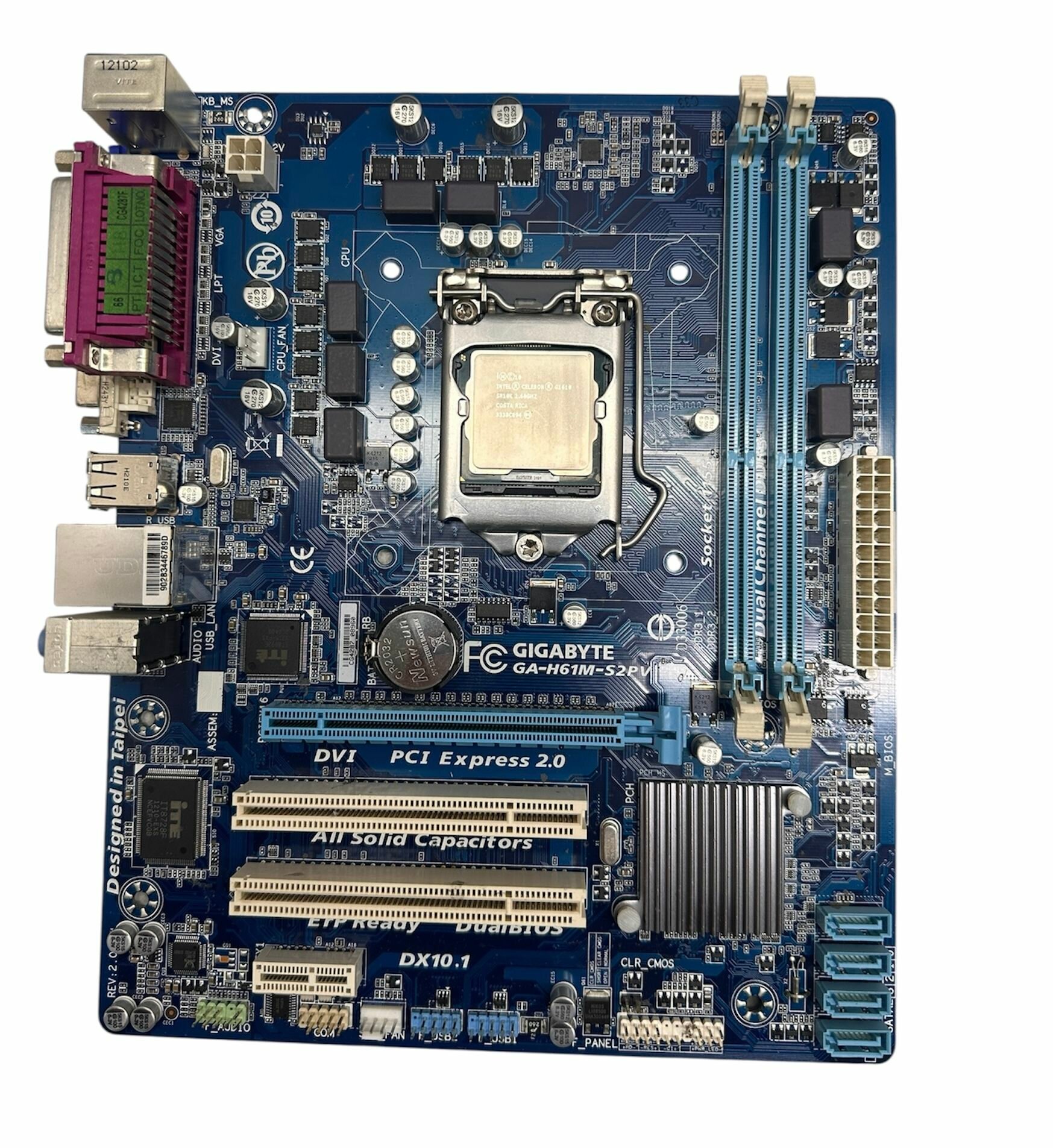 Материнская плата GA-H61M-S2PV +G1610 Socket 1155