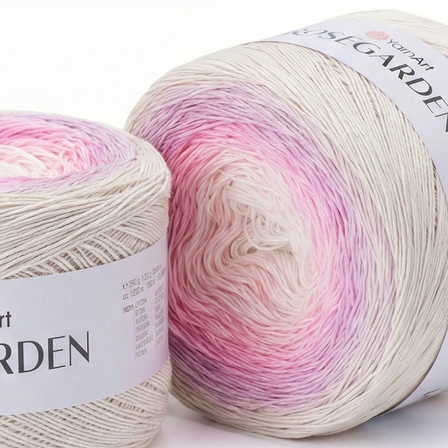 Пряжа Yarnart ROSEGARDEN 331 телесн/роз/белый (2 мотка)