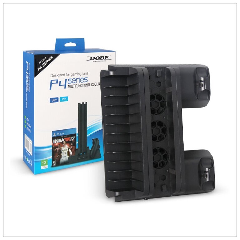 Зарядка для ps 4, подставка для playstation 4, зарядная станция ps4, два usb порта для зарядки джойстиков, охлаждение консоли, место для дисков