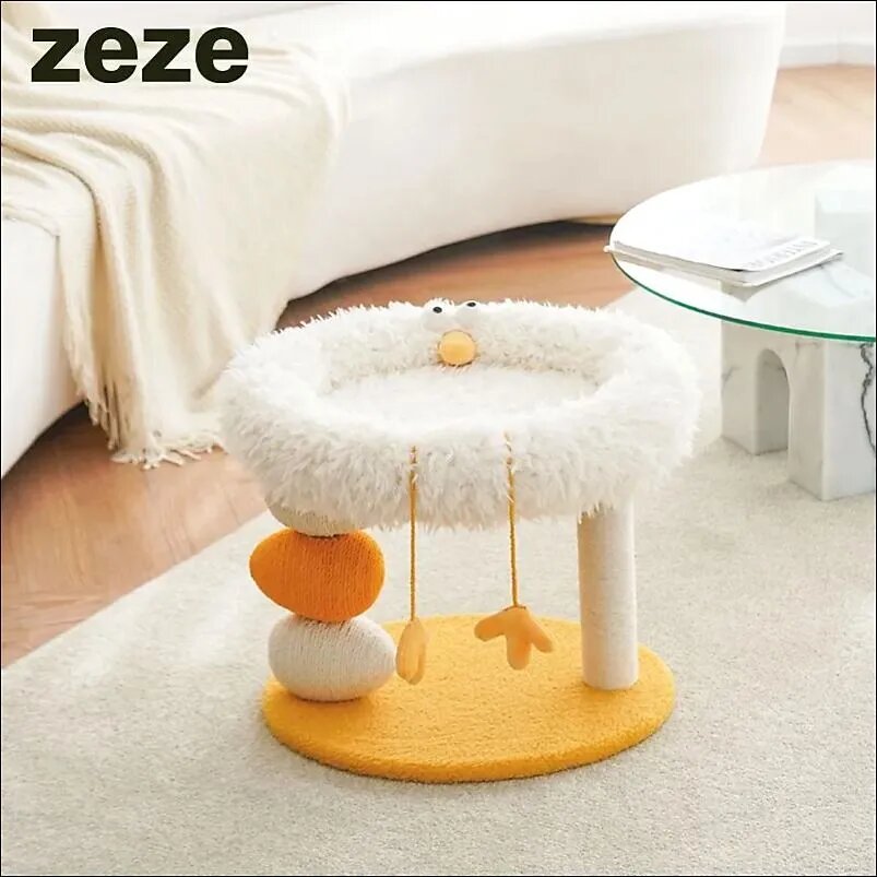ZezeДомик для кошки с когтеточкой ZEZE, игровой комплекс для кошек, с лежаком, с игрушкой