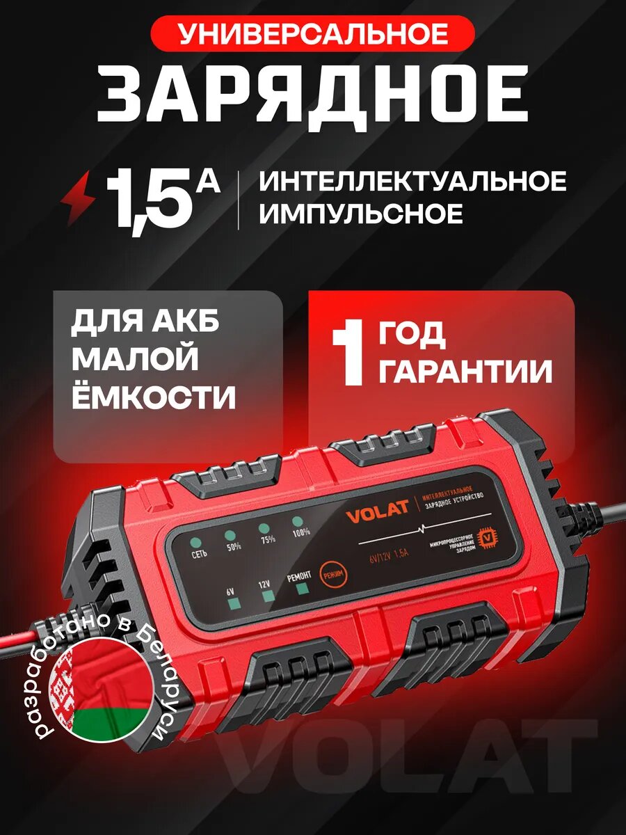 Зарядное устройство для аккумулятора автомобиля 6В, 12В
