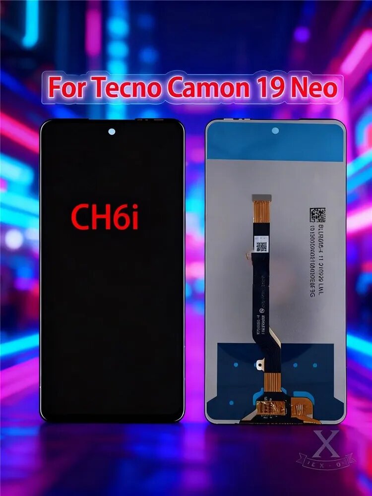 Дисплей на Tecno Camon 19 Neo CH6i в сборе с тачскрином Черны